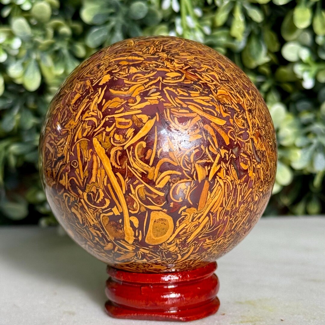 Calligraphy Stone Sphere – Mariam Jasper Sphere for Ancient Wisdom ...