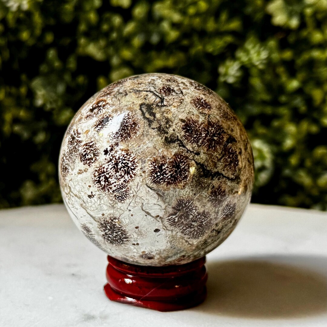 Green Flower Jasper Tower: Heart Chakra Crystal Sphere - Etsy