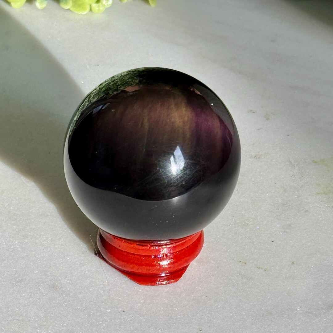 Rainbow Obsidian Sphere 47mm – Polished Obsidian Crystal Ball With ...