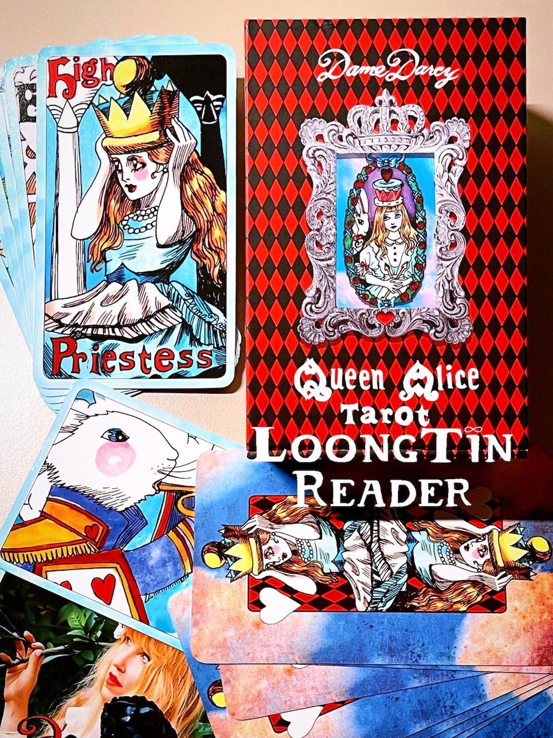 Queen Alice Tarot Deck by Dame Darcy (version 2 Silver Edge With Deluxe ...