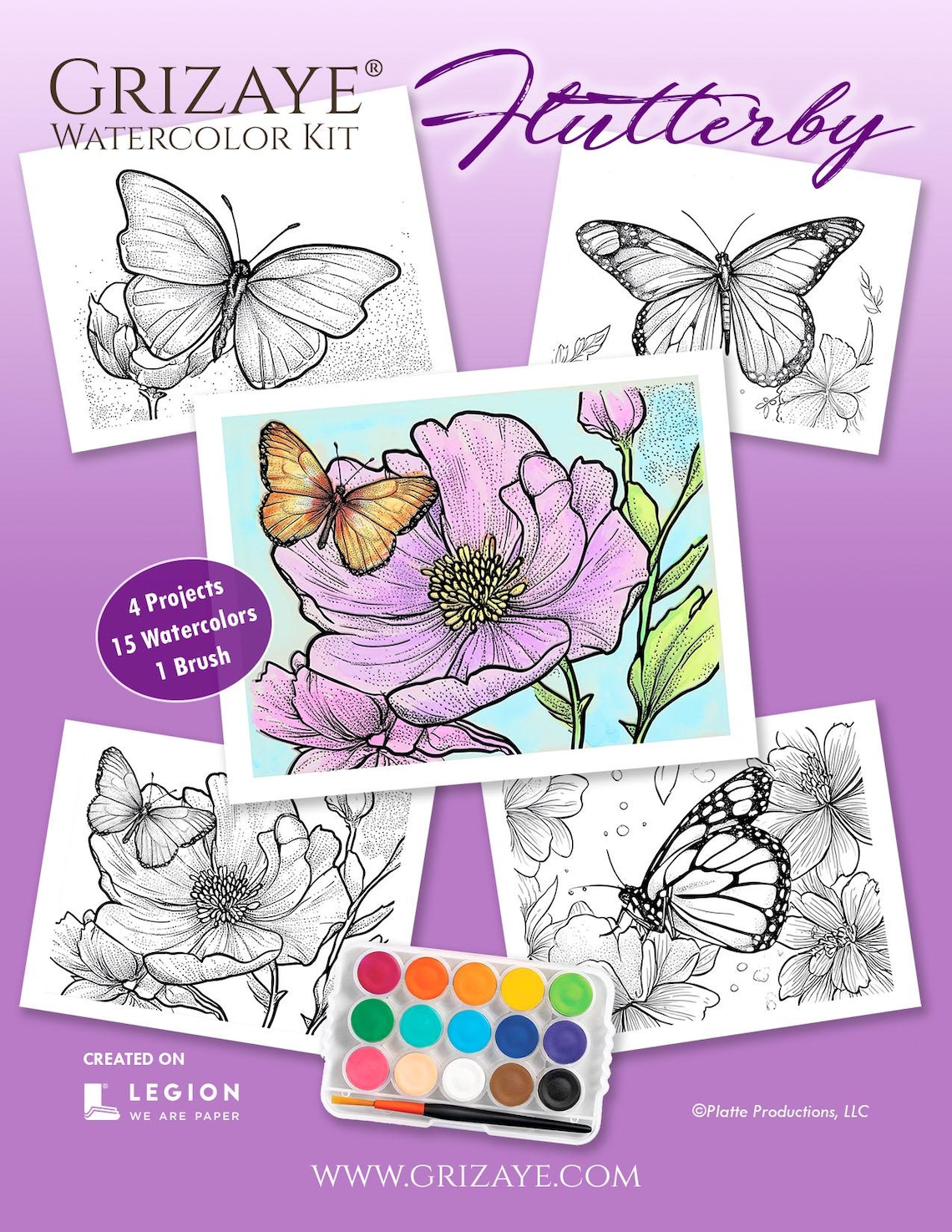Butterfly Watercolor Kit: 4 Preprinted Projects, 15 Vibrant Colors - Etsy