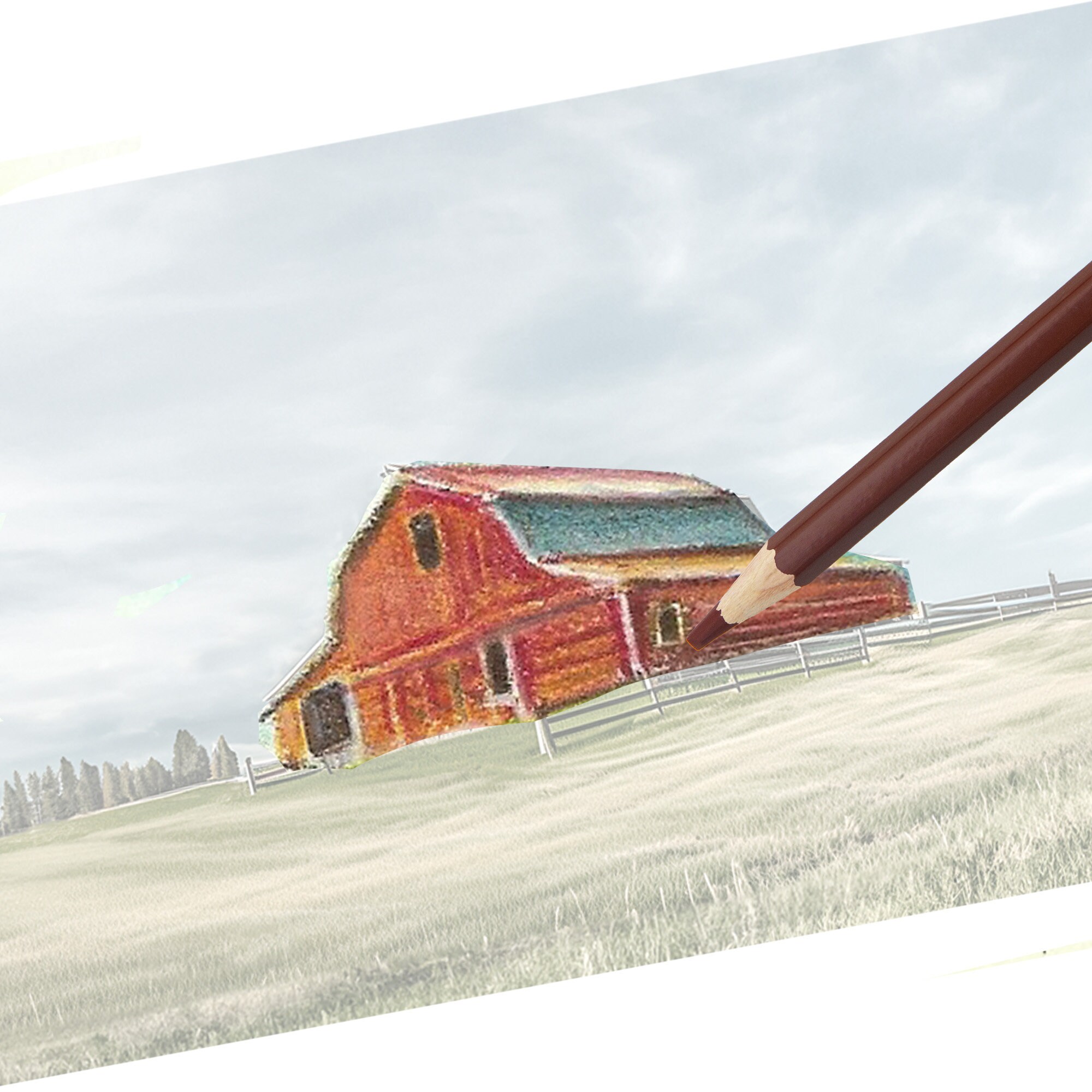 Grizaye Landscape Colored Pencil Drawing Kit - Etsy