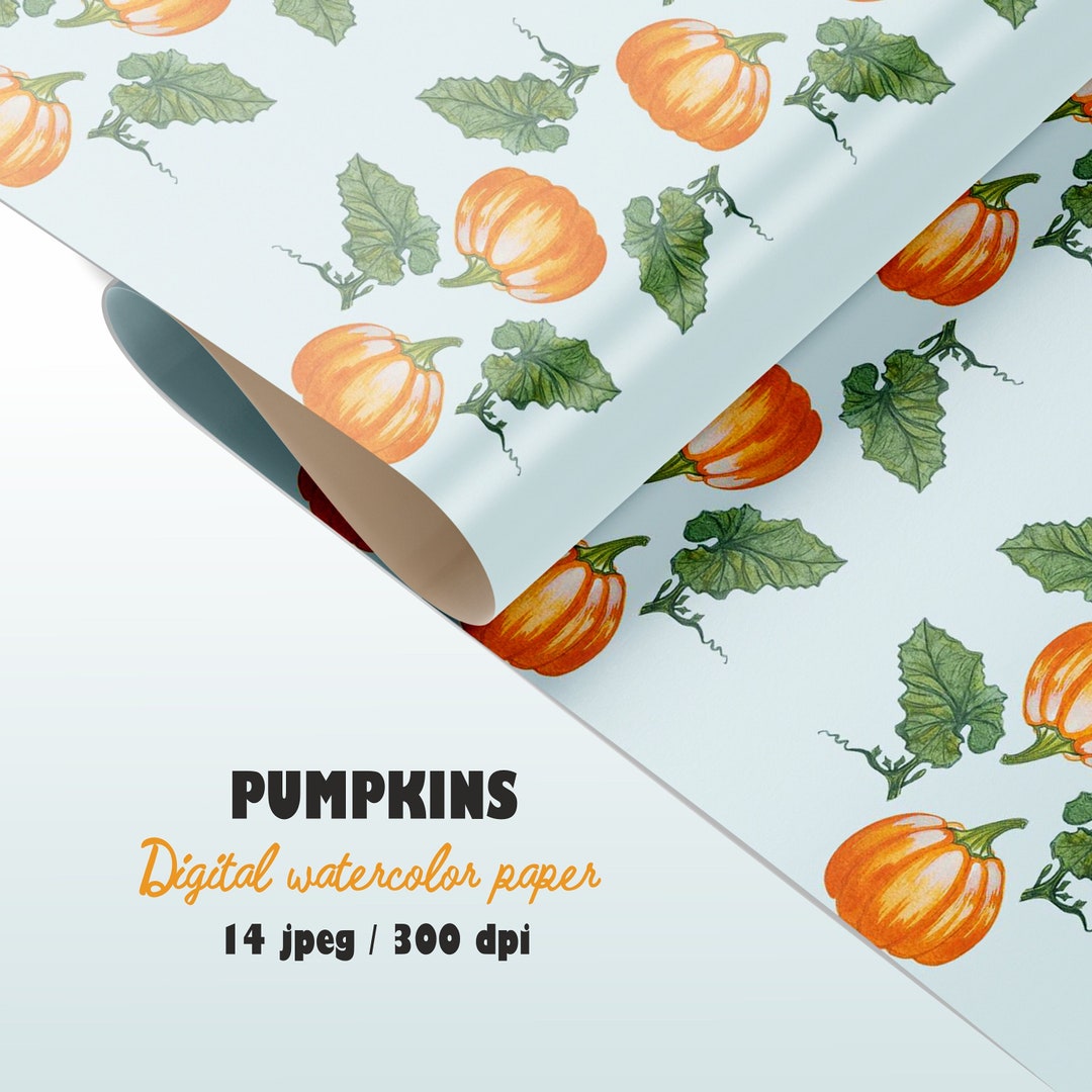 Pumpkin Paper, Halloween Paper, Pumpkin Print, Halloween Digital Paper ...