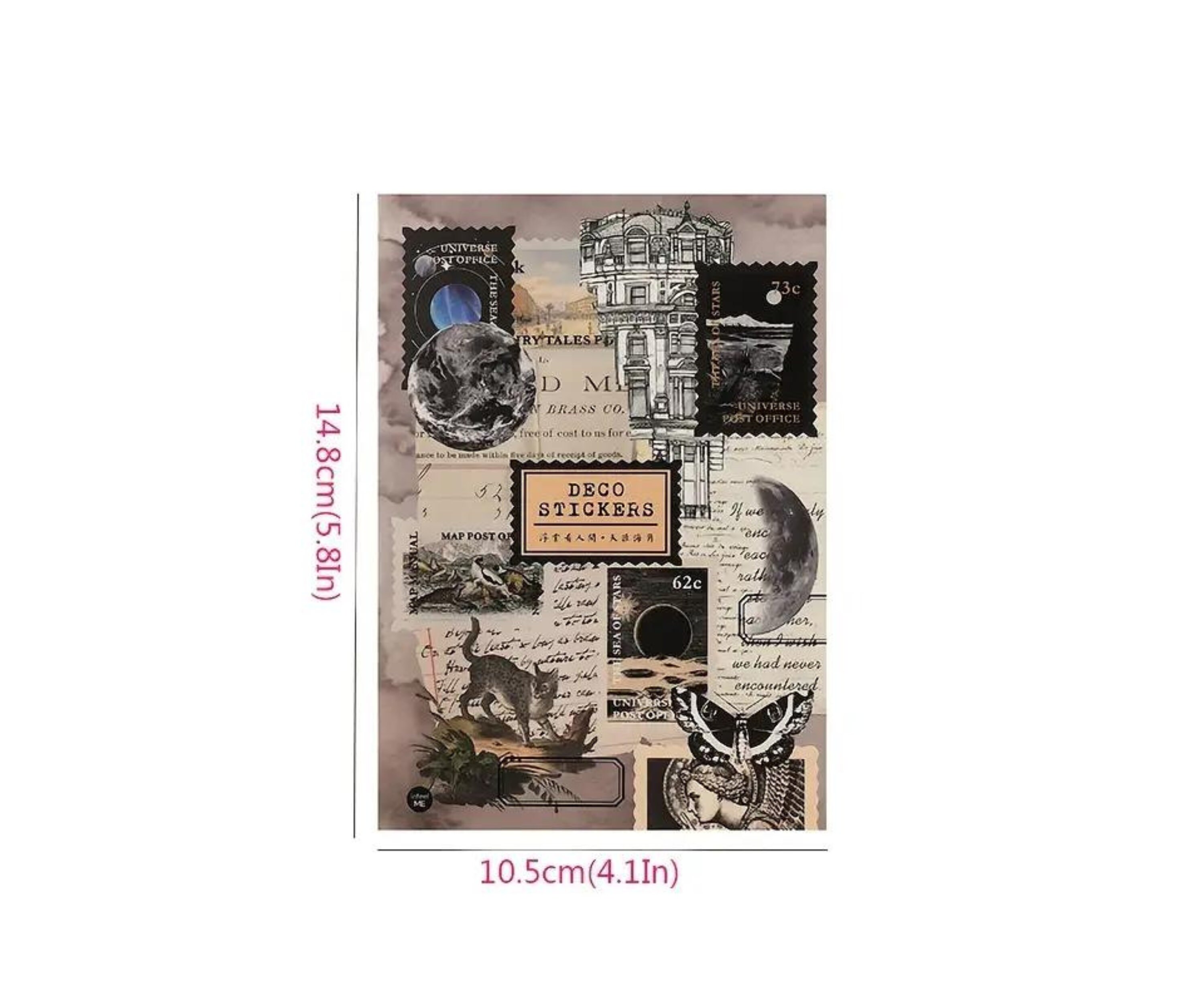 20 Sheets Aesthetic Stickers Book for Journaling Retro Decorative ...