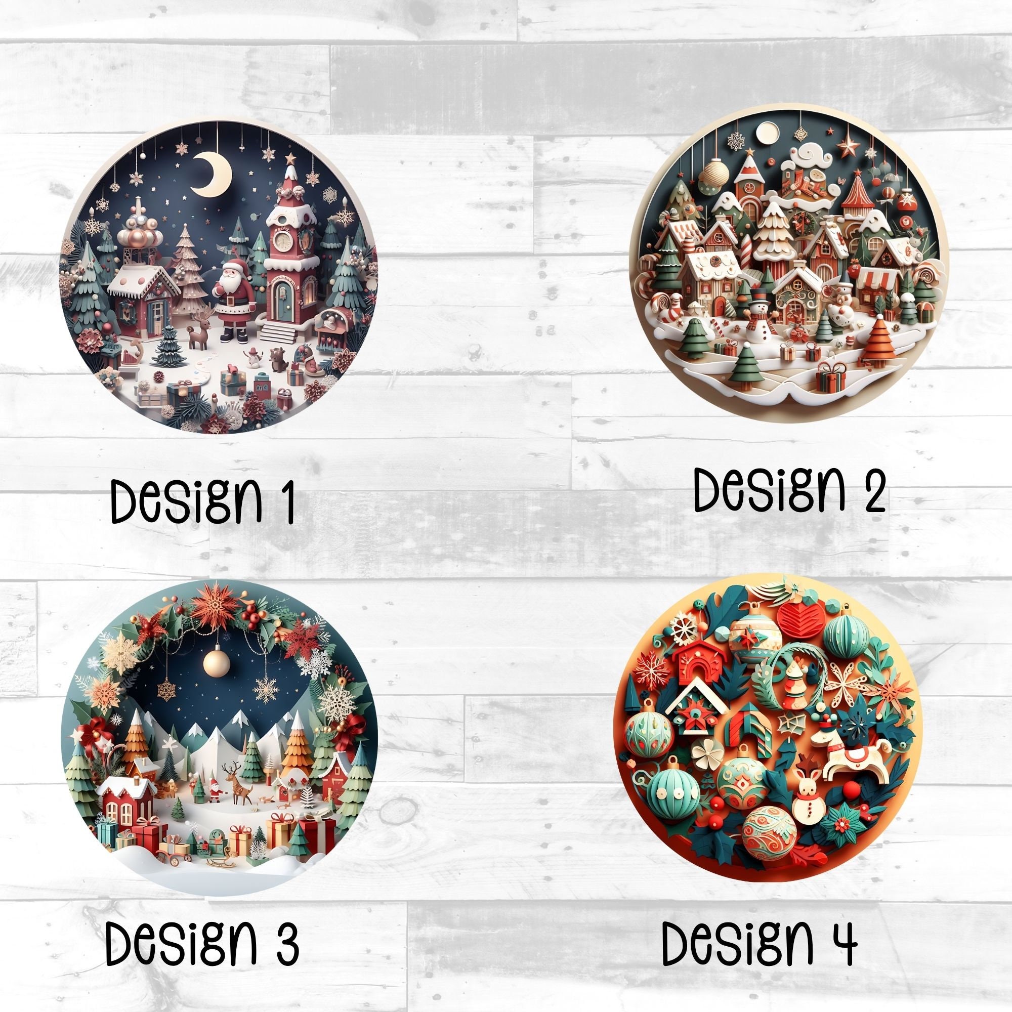 Christmas Magic Circle Sticker Sheets - Set of 8 Vibrant Designs in 1.5 ...