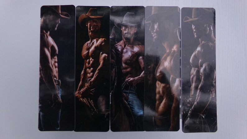 Steamy Cowboy Bookmark Set Western Romance Bookmarks Sexy Muscular ...