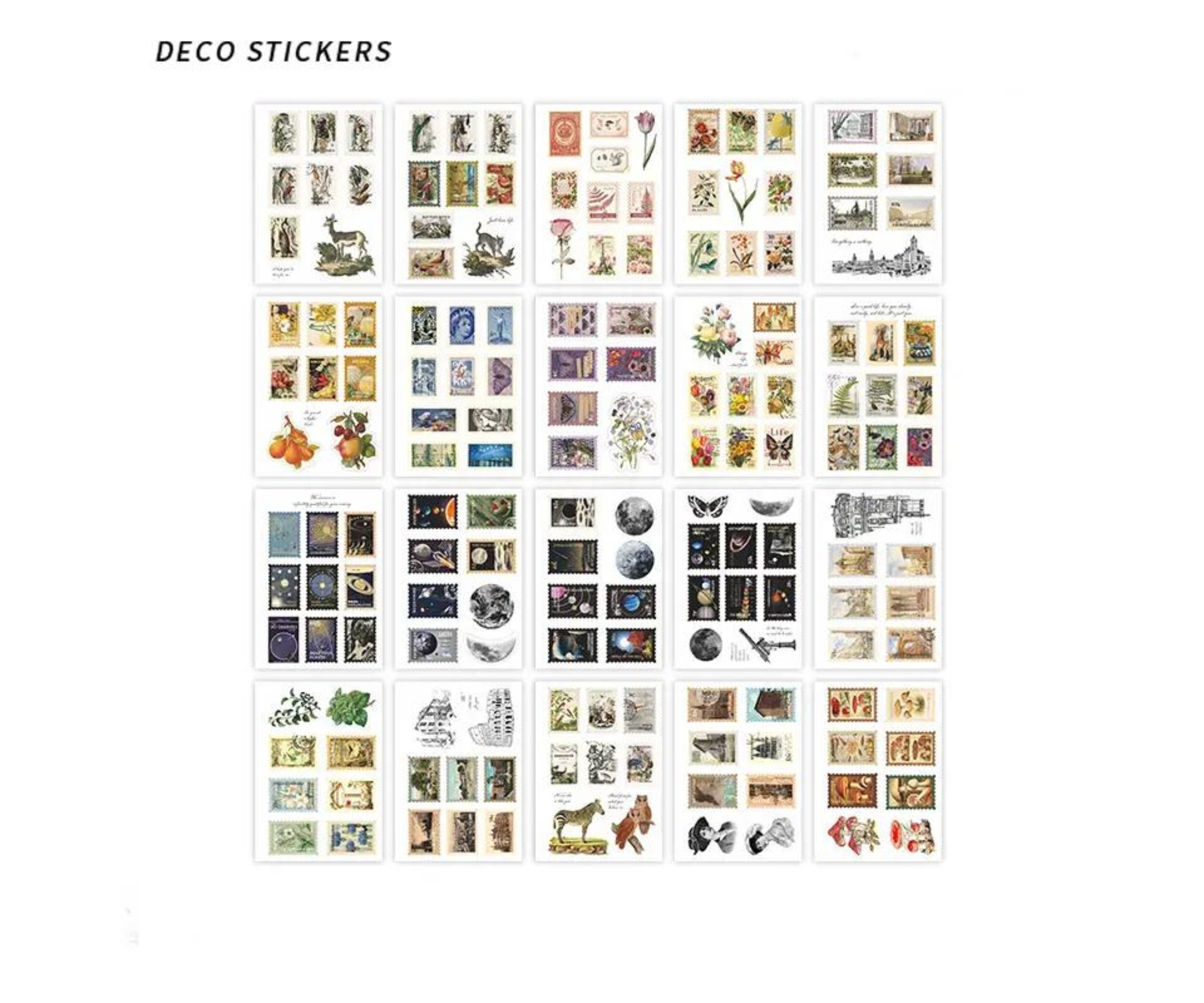 20 Sheets Aesthetic Stickers Book for Journaling Retro - Etsy