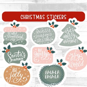 Christmas Phrase Stickers Labels Set of 12 Holiday Stickers With ...