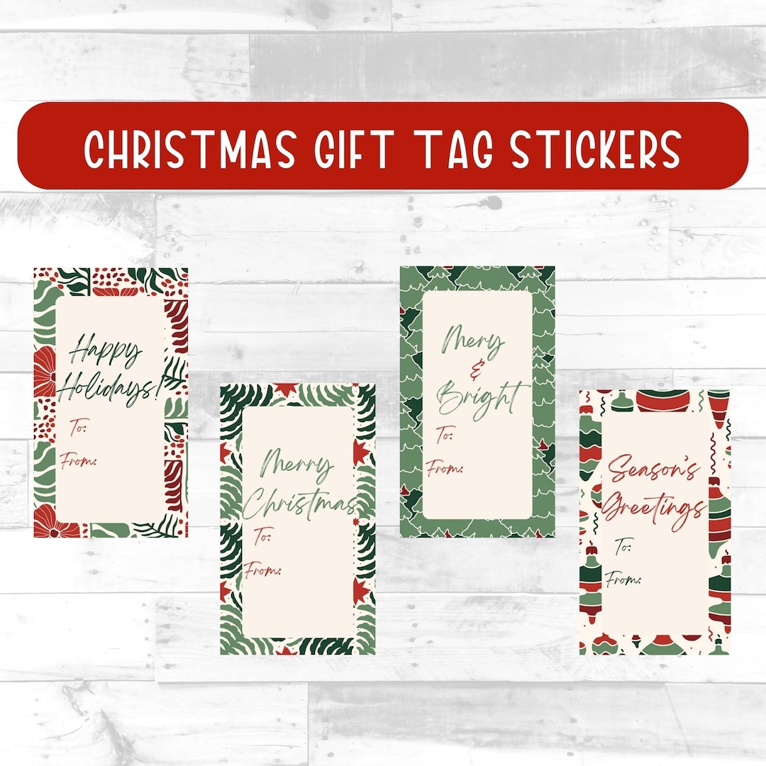 Merry Christmas Labels Holiday Gift Tags, To/from Sticker Holiday Gift ...