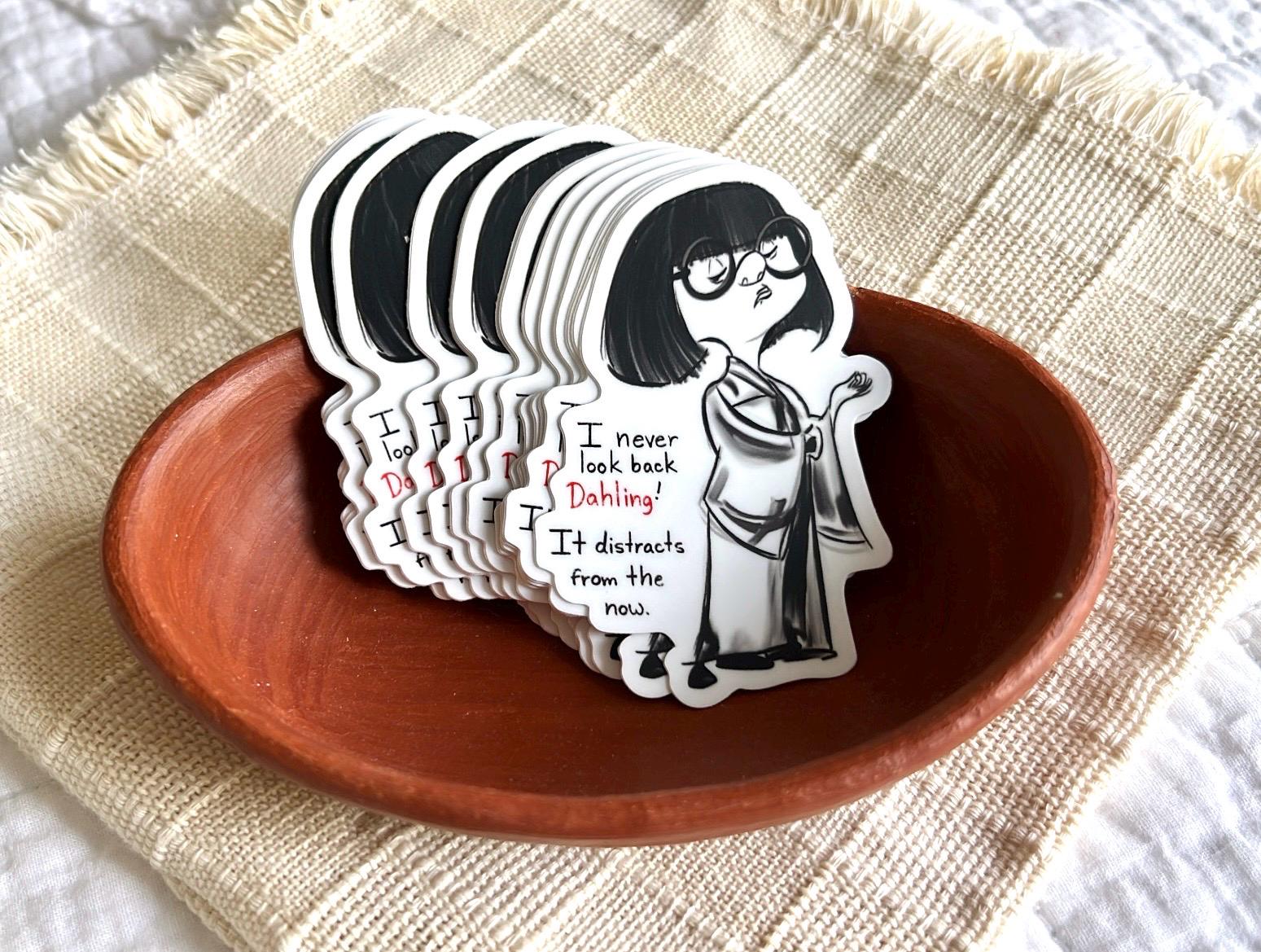 Edna Mode Vinyl Sticker - Black and White Sketch With Quote - Disney ...