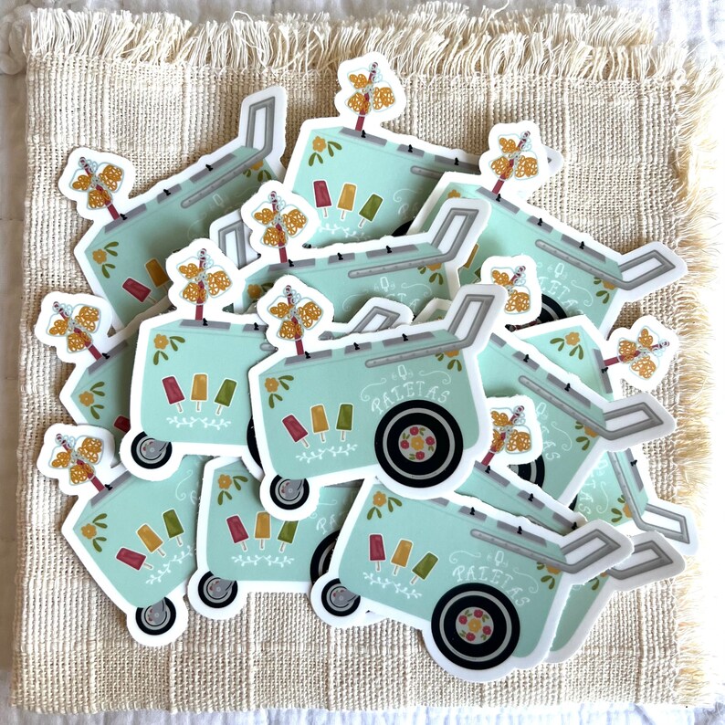 Mexican Paleta Cart Vinyl Sticker - Colorful Paleta Stand Decal ...