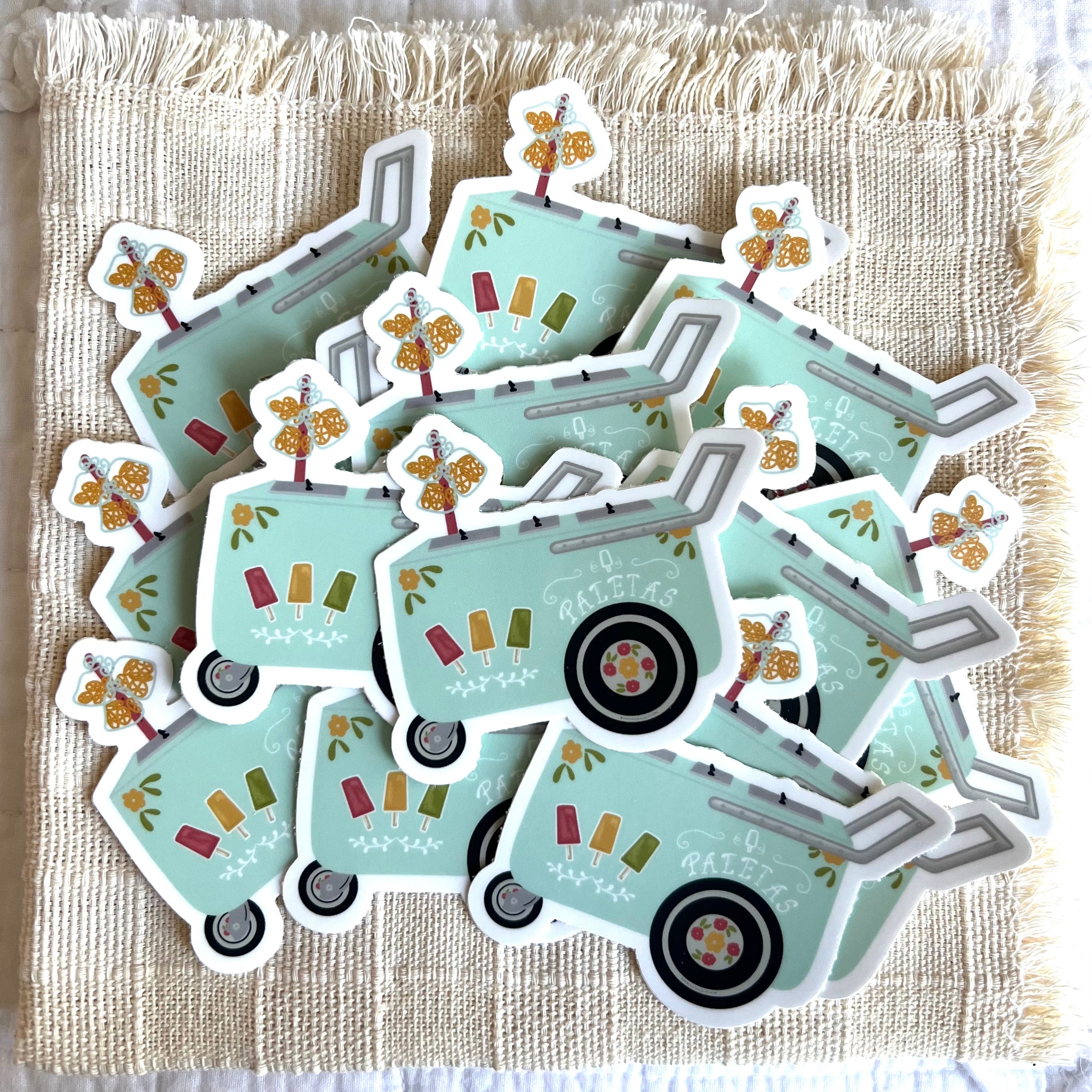 Mexican Paleta Cart Vinyl Sticker - Colorful Paleta Stand Decal ...