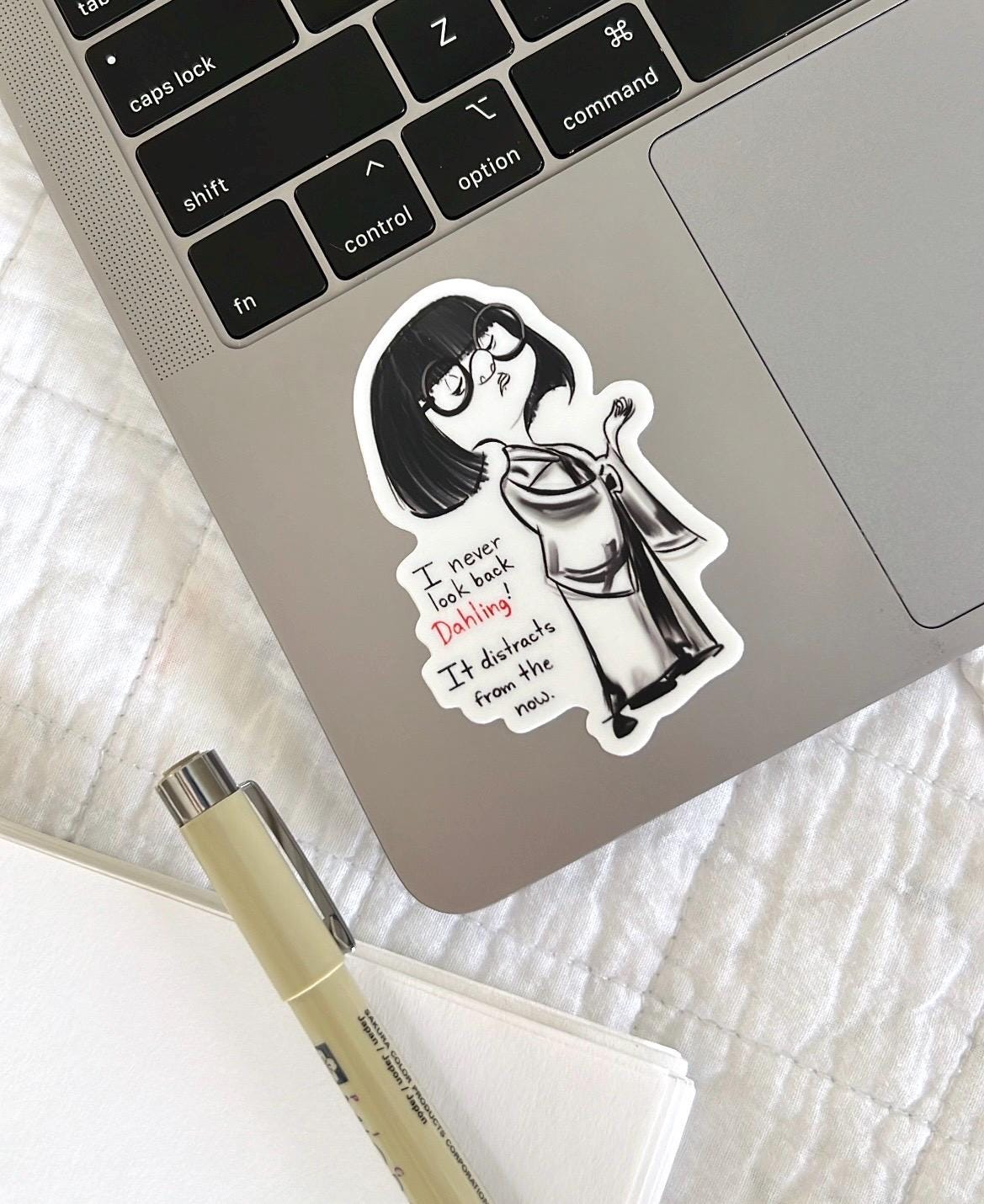 Edna Mode Vinyl Sticker - Black and White Sketch With Quote - Disney ...