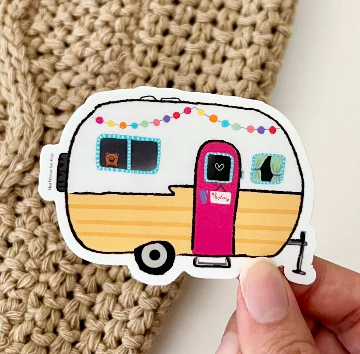 Yellow Camper Vinyl Sticker, 3.0x 2.1 - Etsy