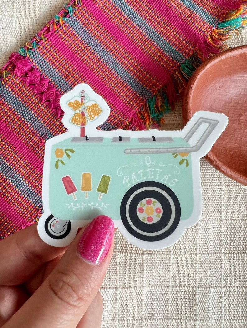 Mexican Paleta Cart Vinyl Sticker - Colorful Paleta Stand Decal ...