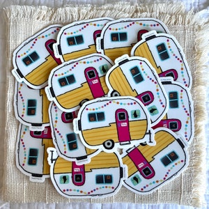 Yellow Camper Vinyl Sticker, 3.0x 2.1 - Etsy