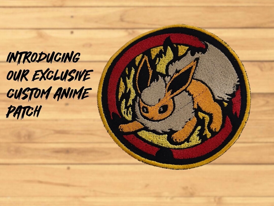 Eevee Flareon Pokemon Embroidery Patches Set Iron on Sew On - Etsy