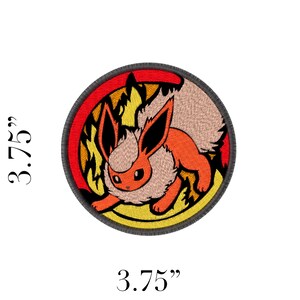 Eevee Flareon Pokemon Embroidery Patches Set, Iron on Sew On, Patch Collection, Eeveelution ...