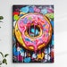 Fun Doughnut Graffiti Bakery Treat Abstract Oil Painting Wall Art ...