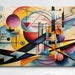 Geometric Wassily Kandinsky Abstract Painting Rainbow Splatter Wall Art ...