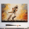 Cricket Player Abstract Oil Painting Sports Wall Art, Framed Canvas ...