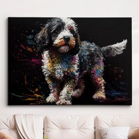 Watercolour Cockapoo Canvas Print. A Unique and Colourful Doodle Dog ...