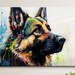 German Shepherd Abstract Dog Pet Animal Painting Splatter Wall Art ...