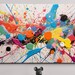 Colorful Paint Splash Abstract Oil Painting Splatter Style Wall Art ...