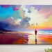 Calm Sunset Beach Walker Abstract Painting Relax Warm Sea Sunset ...