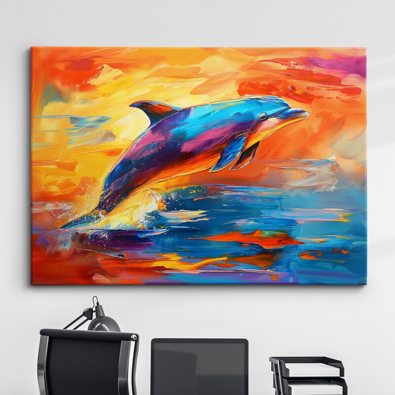 Dolphin Painting - Etsy