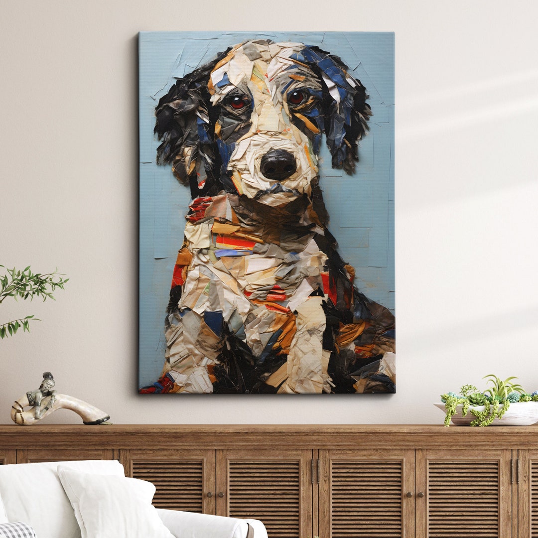 Poodle Fun Animal Dog Pet Lover Paper Mache Style Painting Wall Art ...
