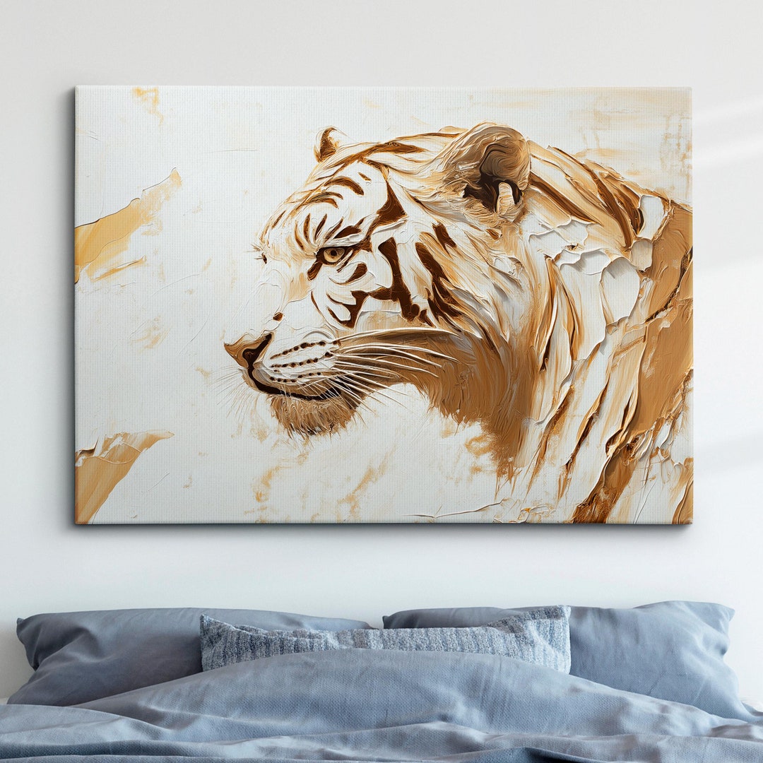 Majestic Lioness Iconic Abstract Modern Minimal Oil Painting Wall Art ...