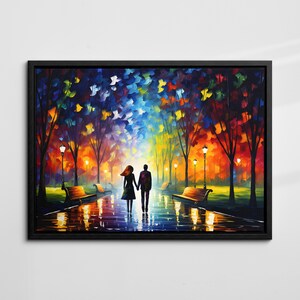 Romance Couple Walking Starry Night Van Gogh Oil Painting Wall Art ...