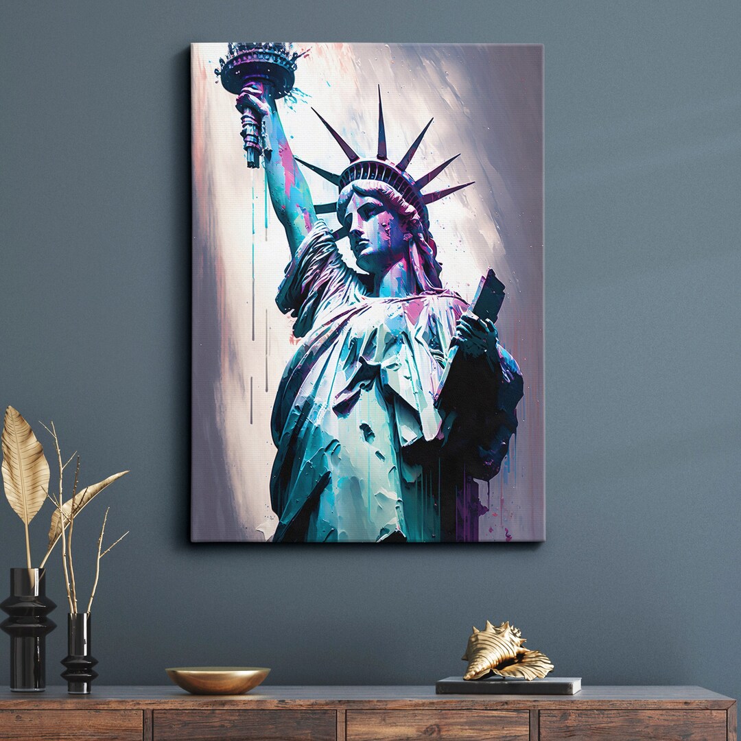 Statue of Liberty New York USA Abstract America Modern Painting Wall ...
