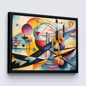 Geometric Wassily Kandinsky Abstract Painting Rainbow Splatter Wall Art ...