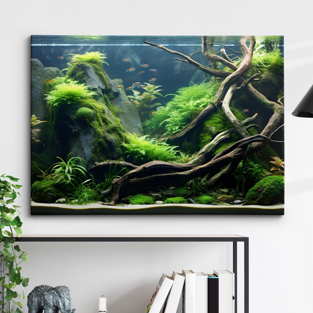 Fish Tank Water Aquascape Feature Aquatic Fish Lover Wall Art Framed ...