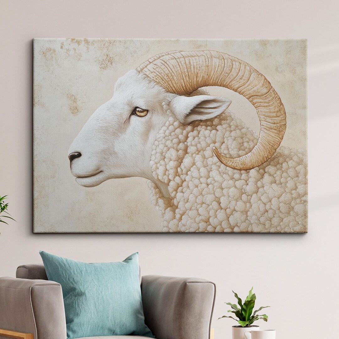 Minimal Iconic Sheep Abstract Lamb Oil Painting Animal Splatter Style ...