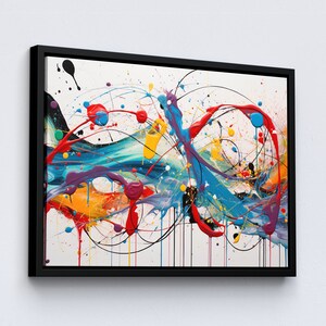 Colorful Paint Splash Abstract Oil Painting Splatter Style Wall Art ...