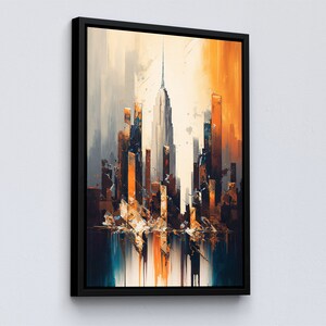 New York Skyline Times Square Abstract Modern Painting America Colorful ...