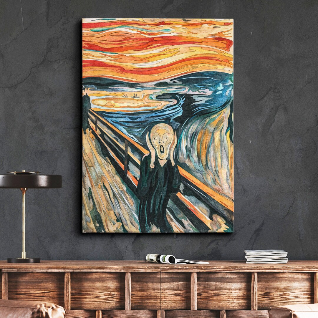 The Scream Famous Painting 1893 Edvard Munch Expressionism Wall Art ...