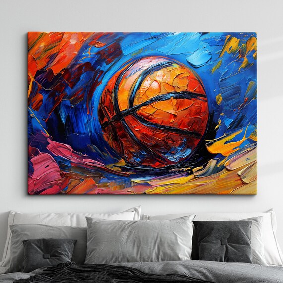 Basketball Wall Art Abstract Basketball Canvas Wall Art Inspired By
