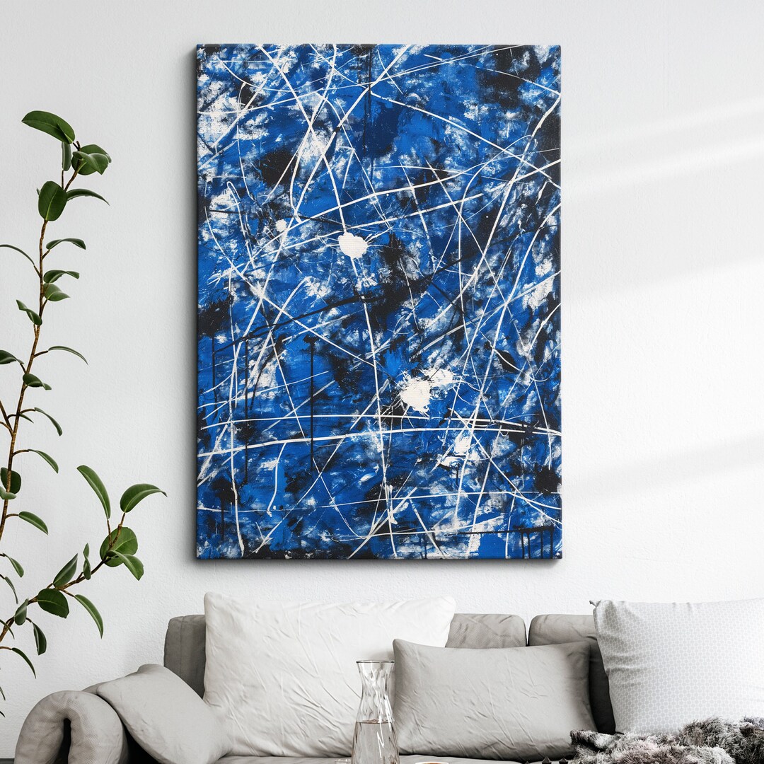 Jackson Pollock Inspired Free Form Abstract Oil Painting Wall Art ...