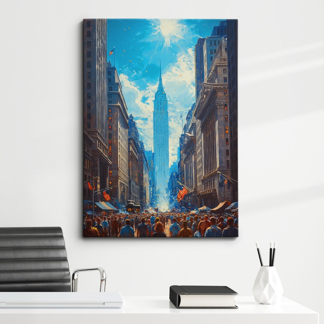New York Skyline Times Square Abstract Modern Painting America Colorful ...