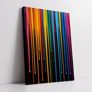 Colourful Paint Dripping Lines Abstract Oil Painting Style Wall Art ...