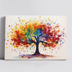 Paint Splash Tree of Life Landscape Abstract Oil Painting Wall Art ...