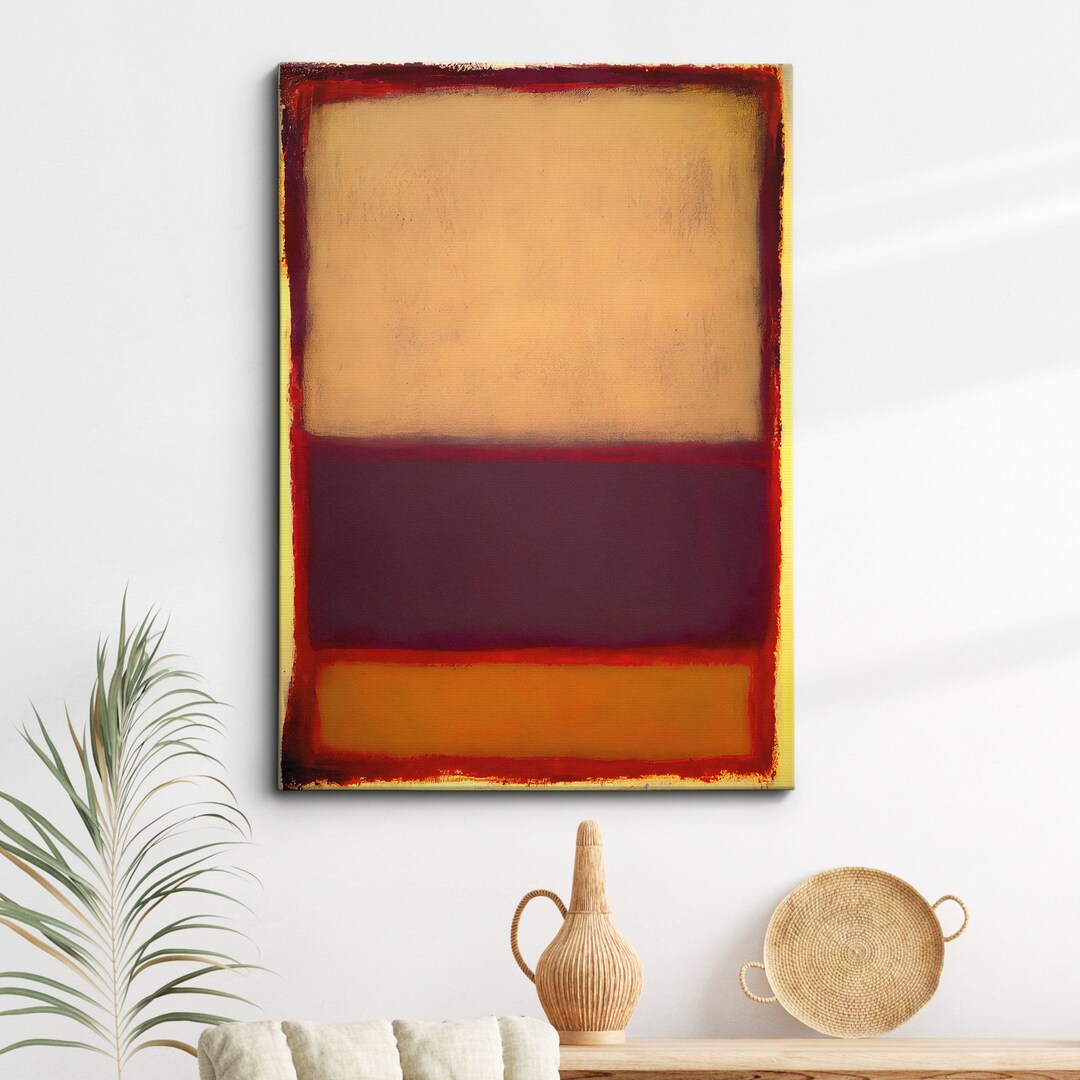 Beige & Violet Mark Rothko Style Abstract Oil Painting Wall Art, Framed ...