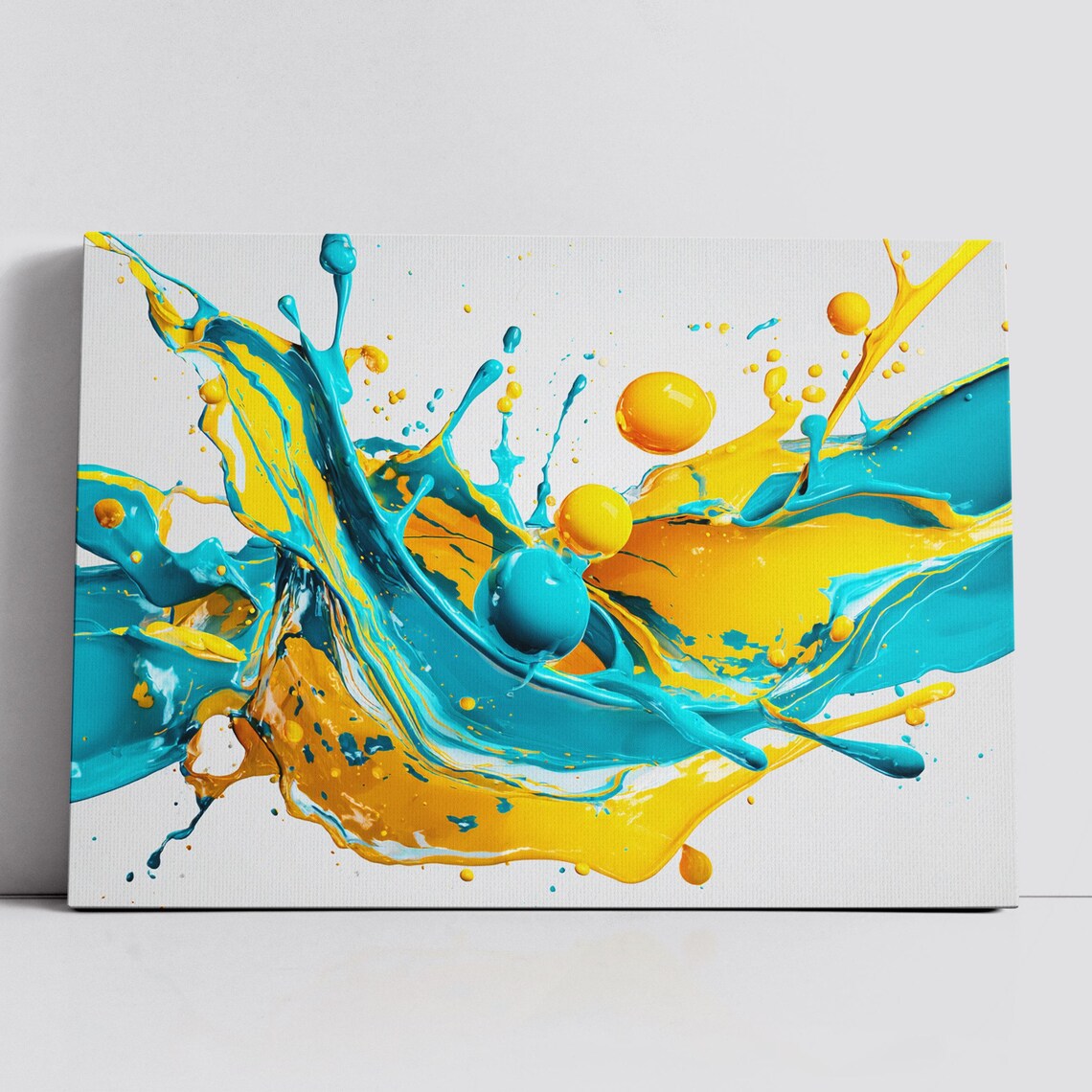 Colorful Paint Splash Abstract Oil Painting Splatter Style Wall Art ...