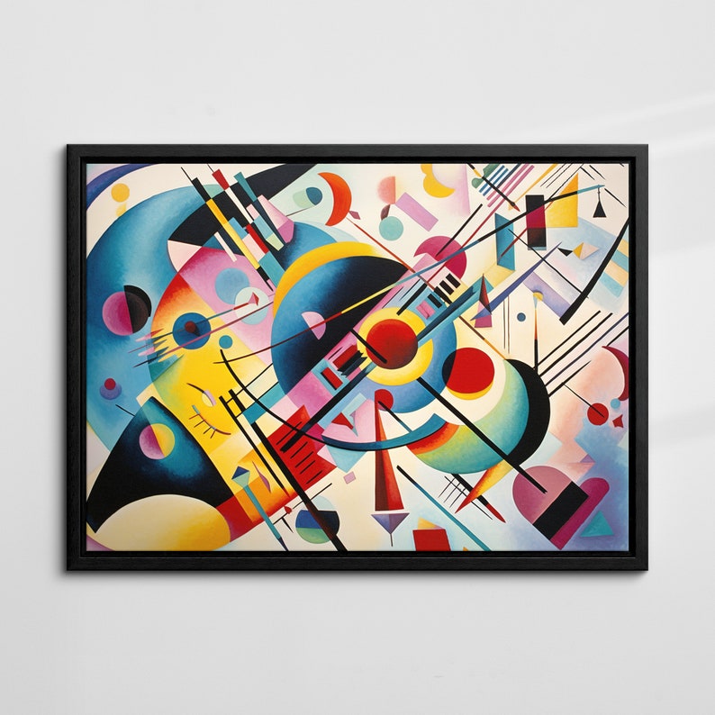 Geometric Wassily Kandinsky Style Abstract Oil Painting Wall Art ...