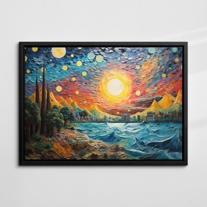 Egyption Pyramids Landmark Oil Painting Style Wall Art, Framed Calming ...