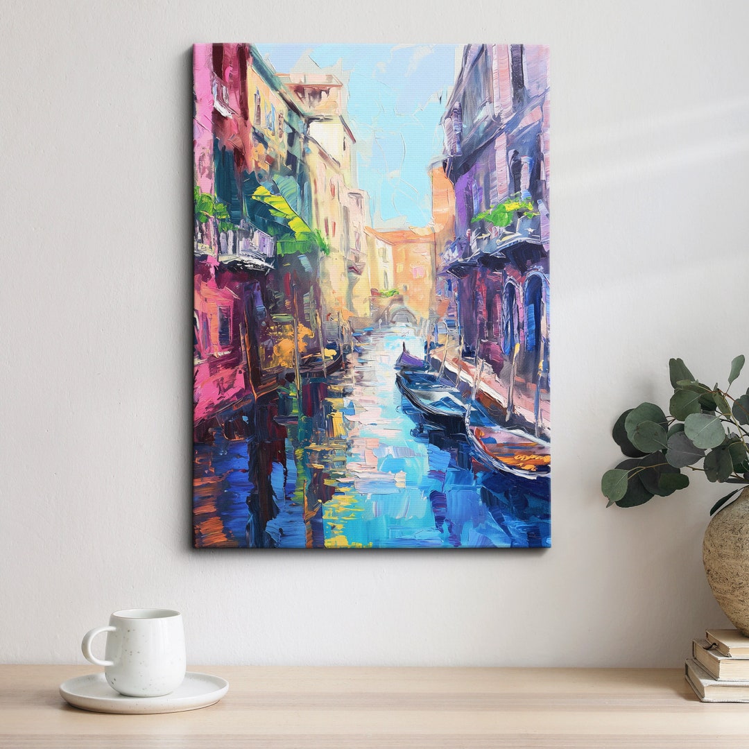 Venice Italy Canal Cathedral Abstract Modern Colourful Europe Painting ...